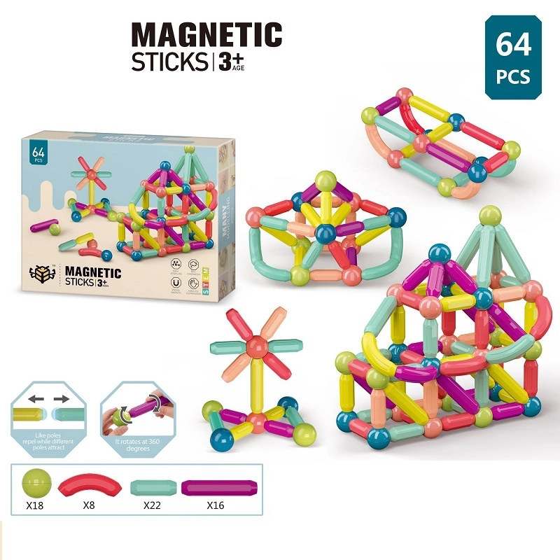 Magnetic 64-piece MAGNETIC puzzle set. | Shopee Malaysia