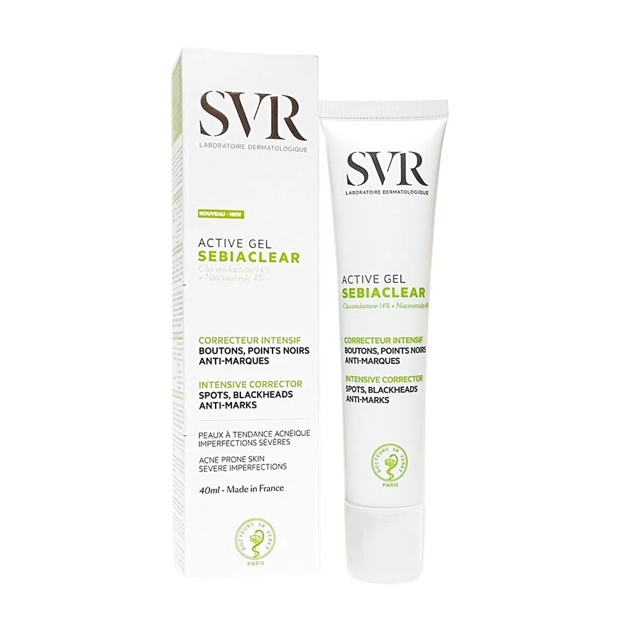 SVR Active Gel Sebiaclear anti-acne and oil removal cream 40ml | Shopee ...