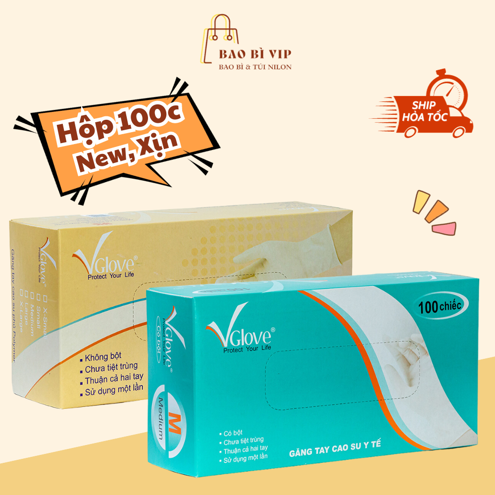 Vglove Polymer-coated powder-free medical gloves, Box of 100 with good ...