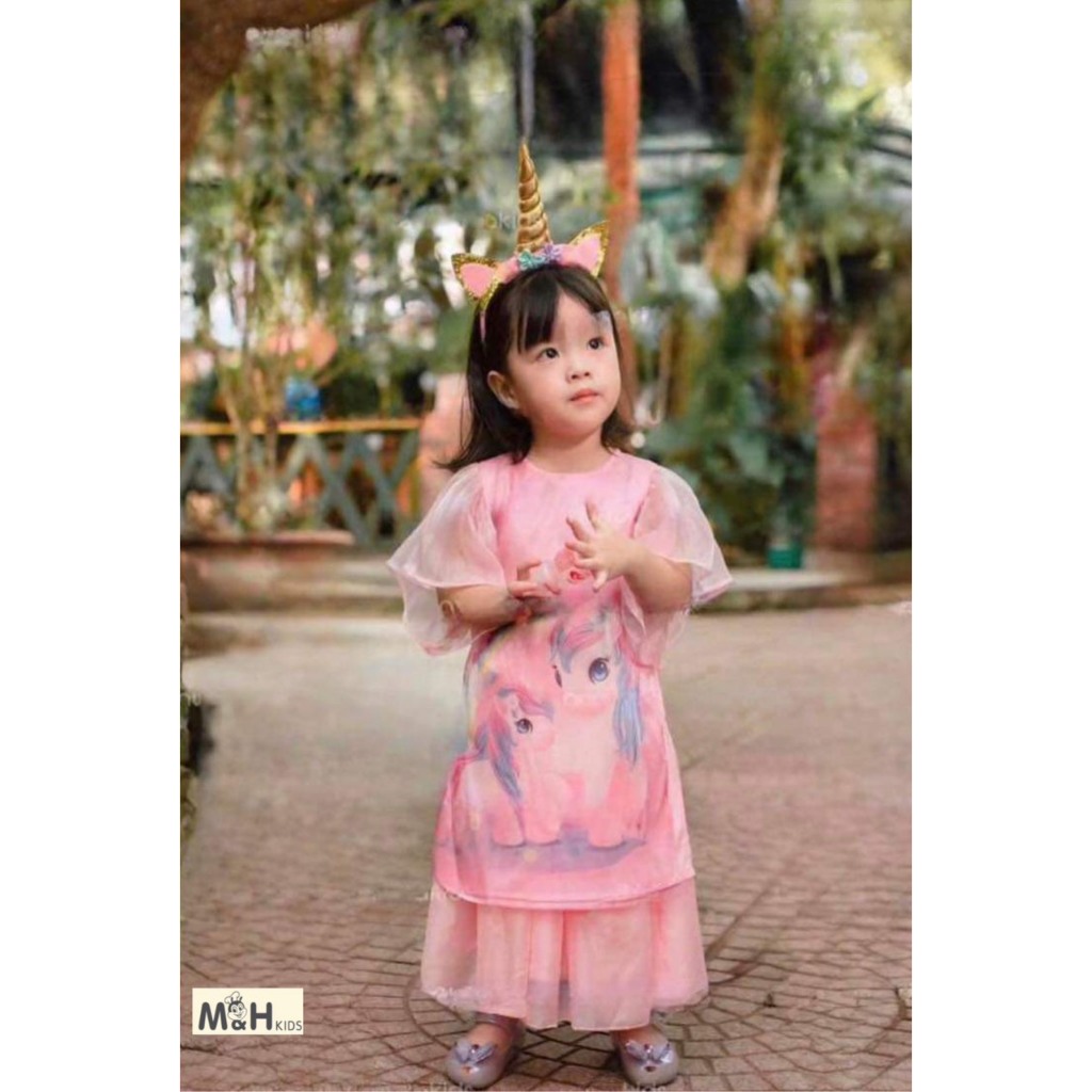 Pony ao dai Set - baby pink baby girl's Tet ao dai full size 13 - 30kg ...