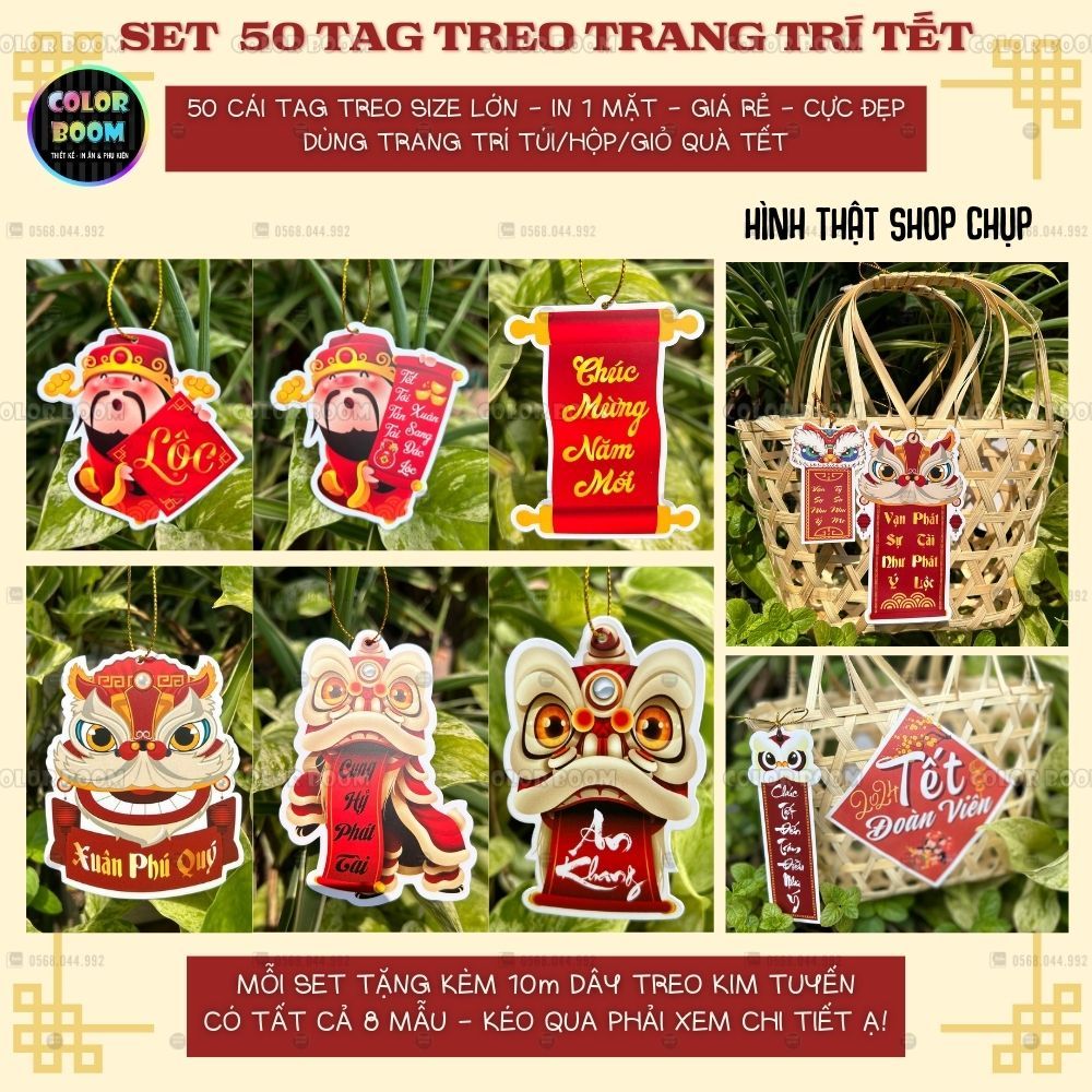 Hanging Tag Chinese New Year 2025-Combo of 50 Beautiful Gift Baskets ...