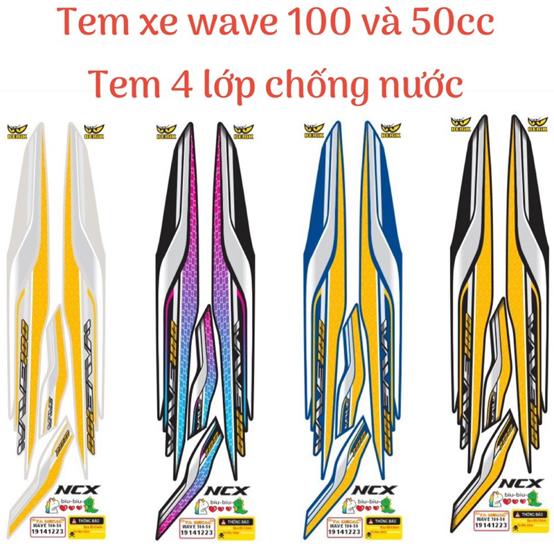 (Many Color models) wave 100 and 50cc car stickers NCX model Thailand ...