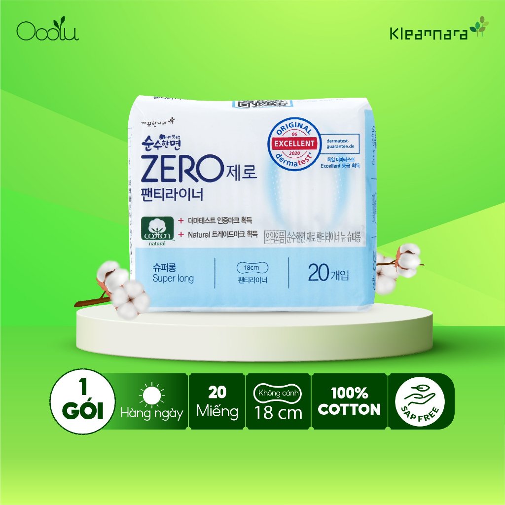 Kleannara Zero Korean daily sanitary napkins 18cm 20 pieces/pack (no ...