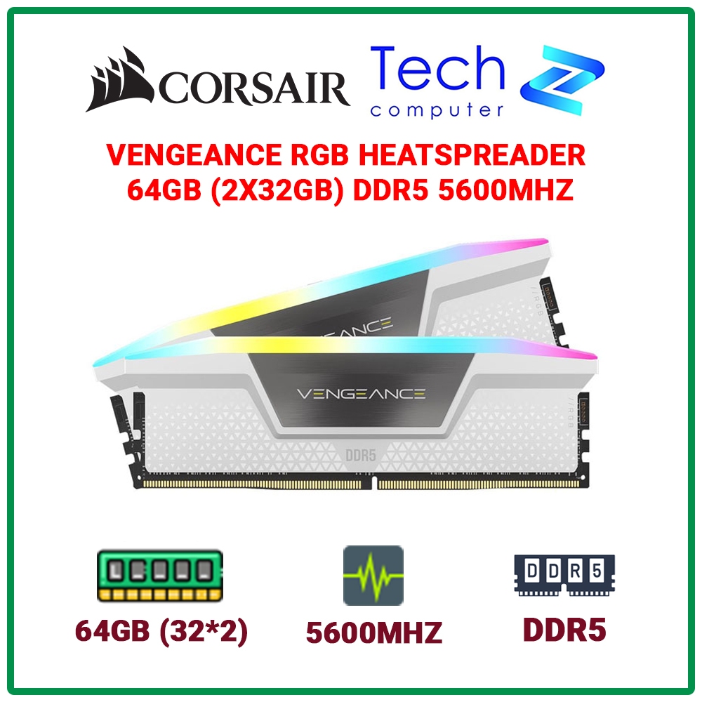 Corsair Vengeance RGB White Ram 32GB - 64GB DDR5 5600MHz | Shopee Malaysia