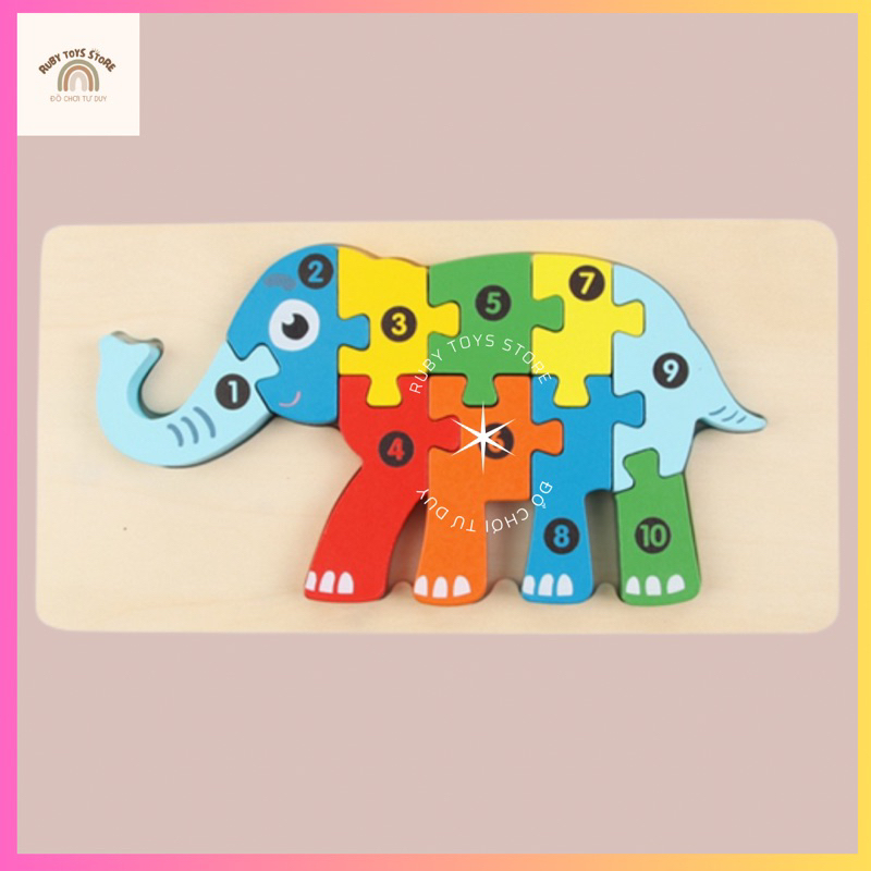 3d Wooden Jigsaw Puzzle Board With Wooden Numbers For Children To Recognize Colors And Numbers ...
