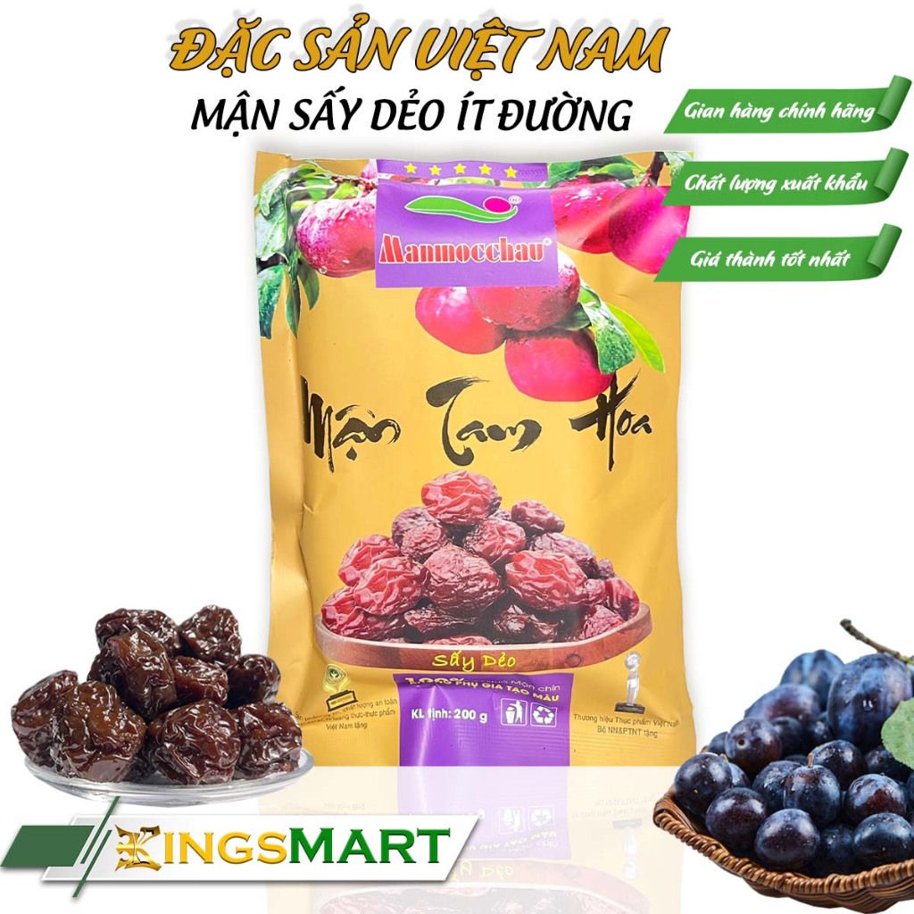 Whole dried plums - MOC CHAU PLUM brand - Son La specialty - 200g bag ...