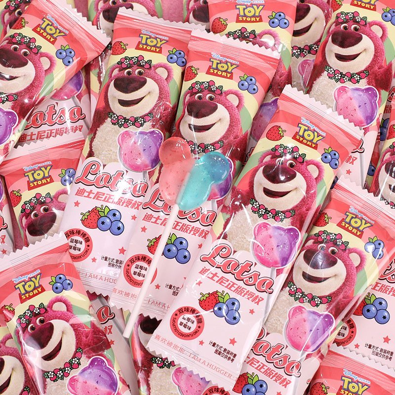 [ Delicious snack ] Combo 500g Lotso Strawberry Bear fruit lollipop ...