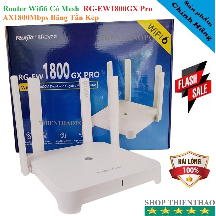 Ruijie RG-EW1800GX PRO WiFi Router (Wi-Fi 6 AX1800, Dual-band, Gigabit ...