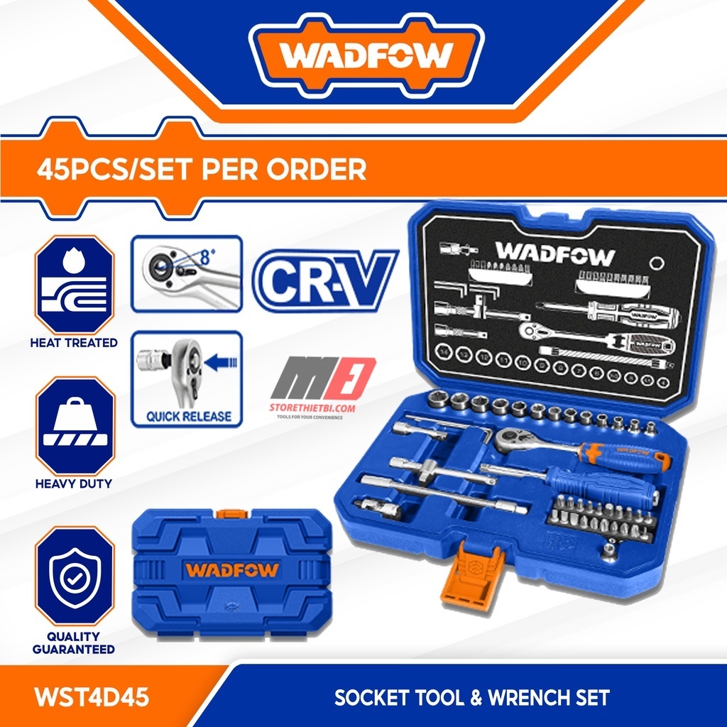 Wst4d45 Set of 24, 25, 45 parts 1/2inch Socket Head and 1/4inch, 1 ...