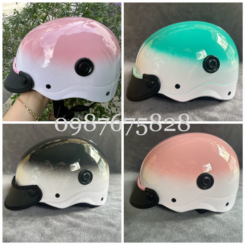 Helmet 1 / 2 Paint 2 Color nano Glossy With Ventilation Button | Shopee ...