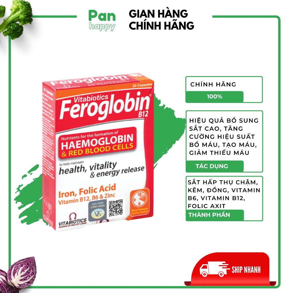 Vitabiotics FEROGLOBIN B12 Blood Supplement Provides Iron To Support ...