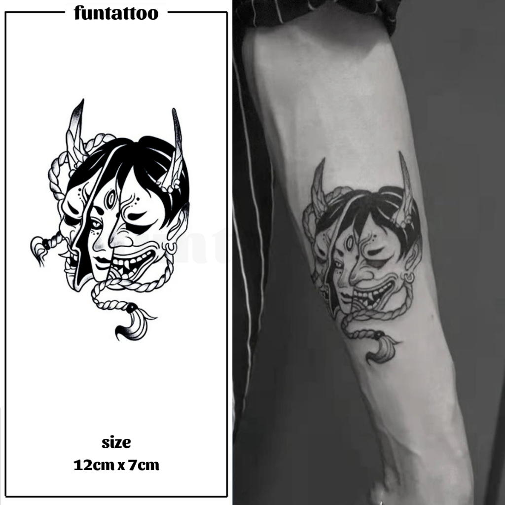15 Days Devil Face Temporary Tattoo Funtattoo Waterproof Anti-Rubbing ...