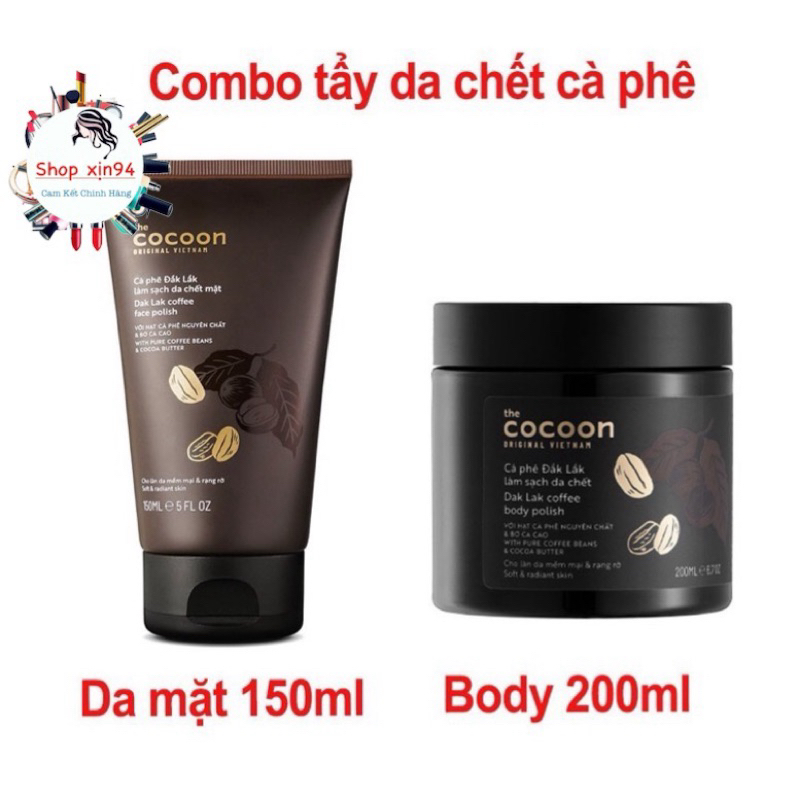 Genuine - Dak Lak Coffee Set Cocoon Dead Skin Cleansing Face 150ml AND ...