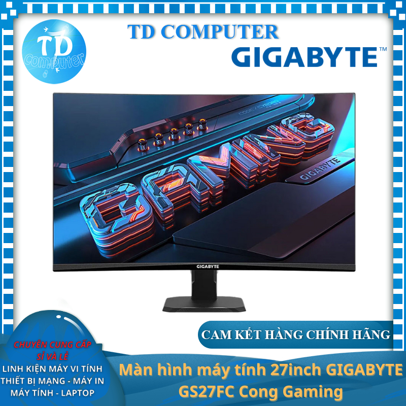 GIGABYTE GS27FC Curved Gaming 27inch Computer Monitor (23.8" VA FHD ...