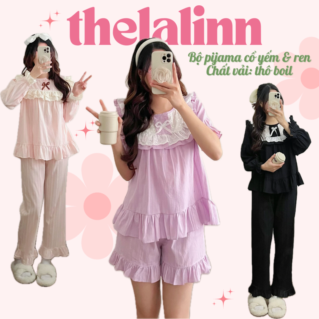 Lady pajama Set designed with high quality lace. Women's short and long ...