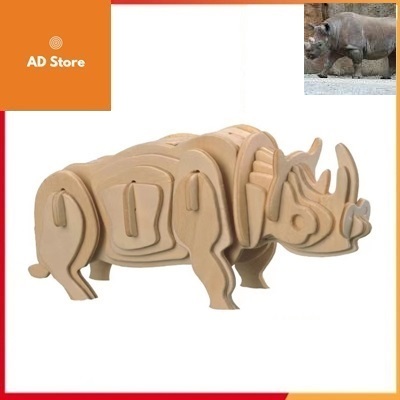 Rhino 3D wooden assembly toy | Shopee Malaysia