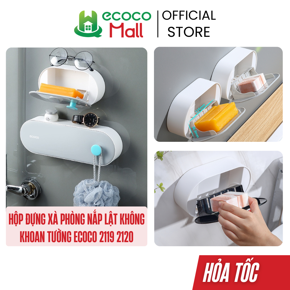 Ecoco soap dispenser with flip lid without wall drilling | New model multi-function smart soap ...