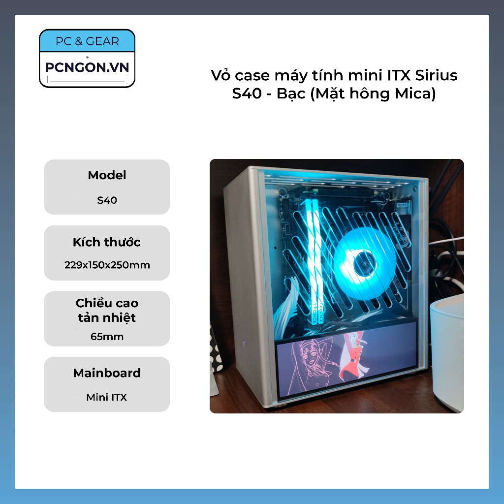[PCNGON] Sirius S40 mini ITX computer case - Silver (Mica side ...