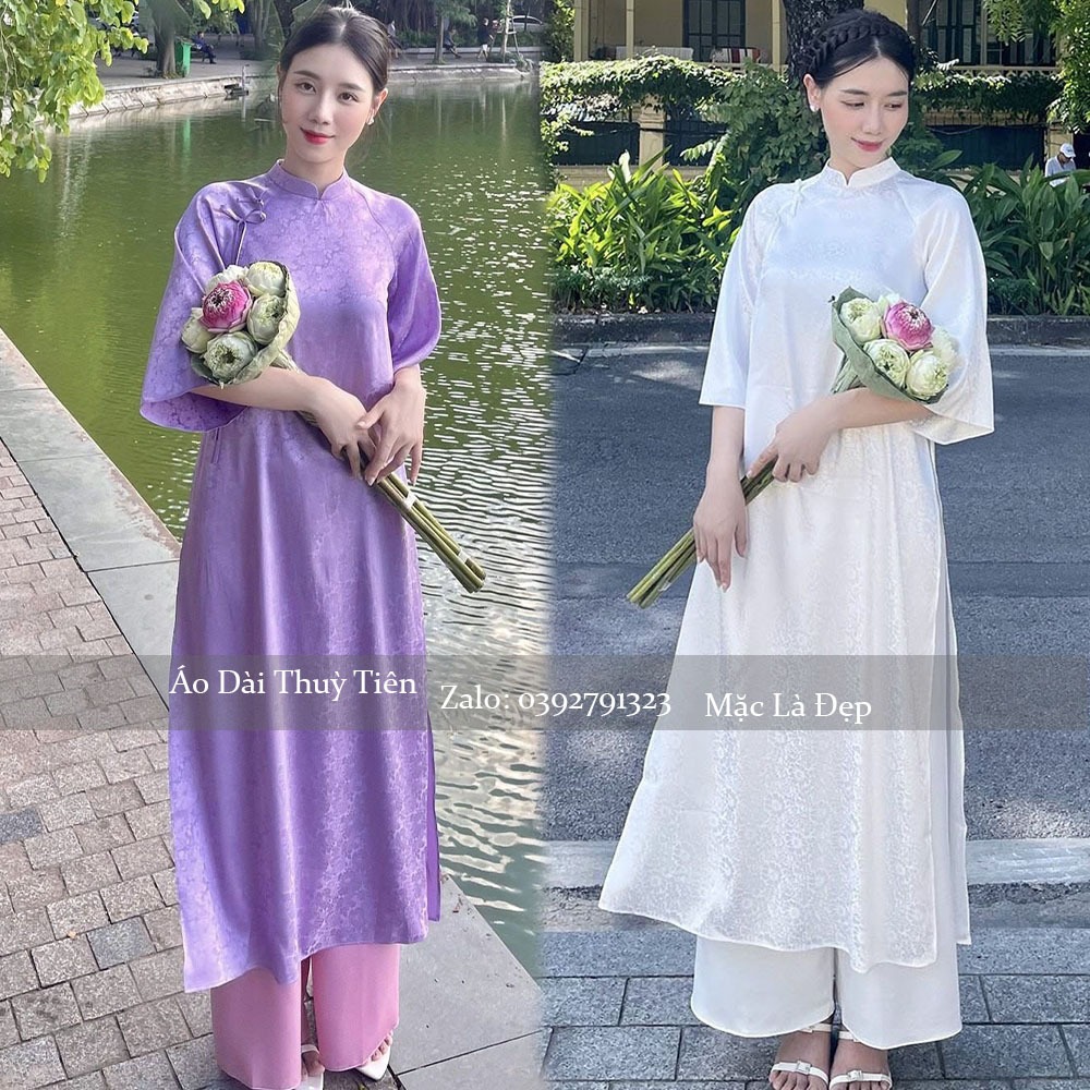 Ao Dai Silk Brocade Flower Brocade Hand Miss Charming | Shopee Malaysia