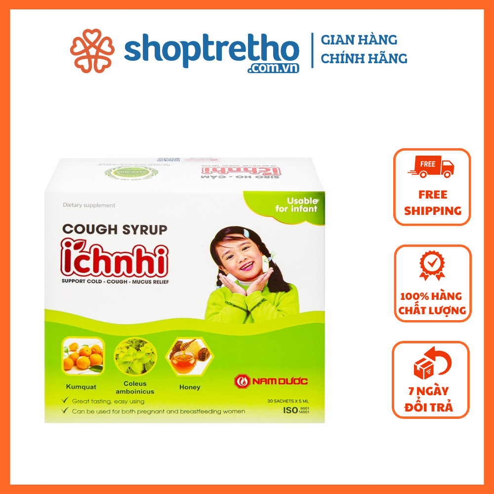 Ich Nhi cough and cold syrup box of 30 packs x 5ml helps relieve colds ...