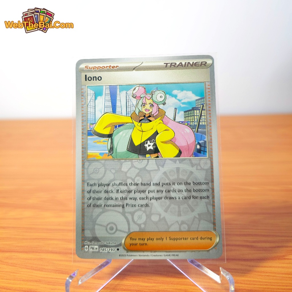 Genuine Pokemon Iono Card - 185 / 193 Paldea Evolved English Card ...