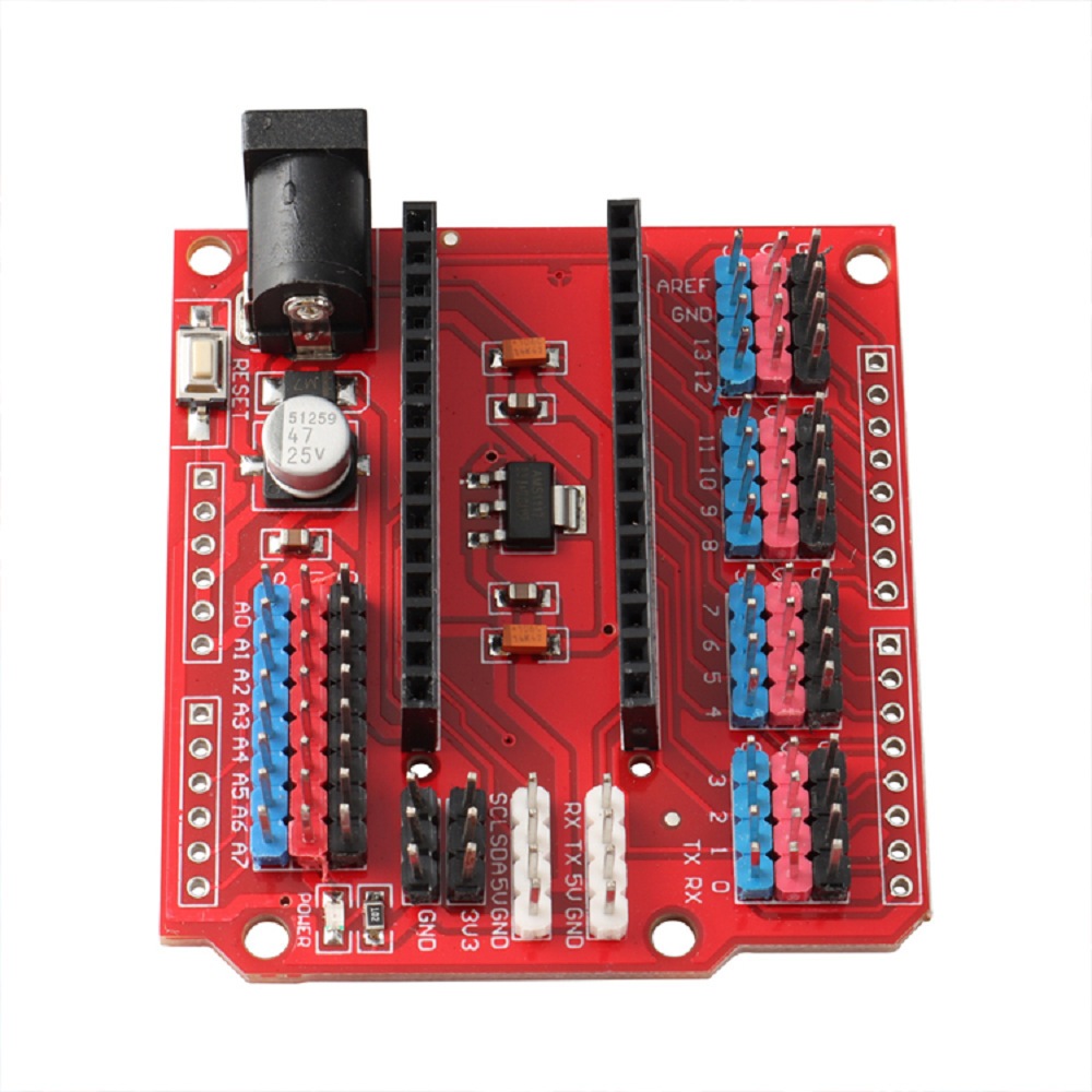 Pin Output Base for Arduino Nano IO Shield - Red Pin Expansion Board ...