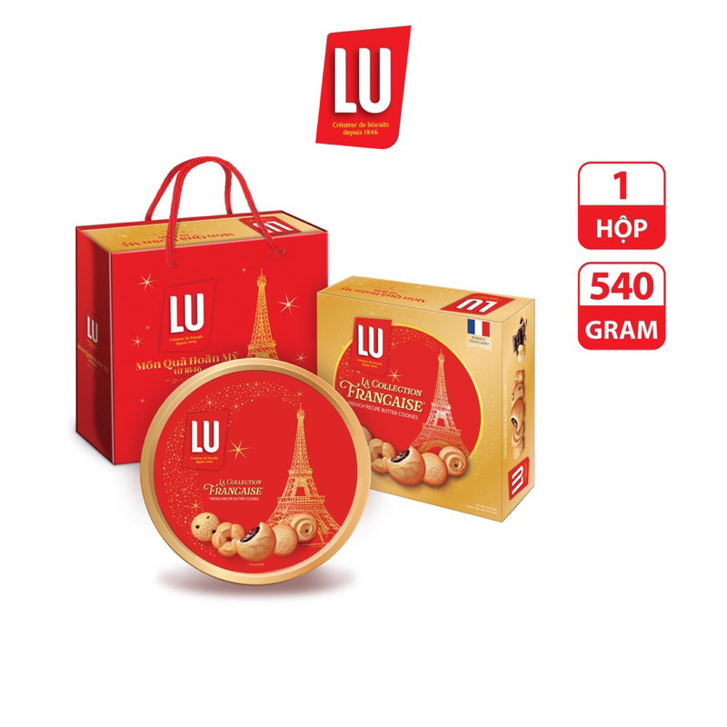 Lu French recipe butter cookie box 540g (with bag) | Shopee Malaysia