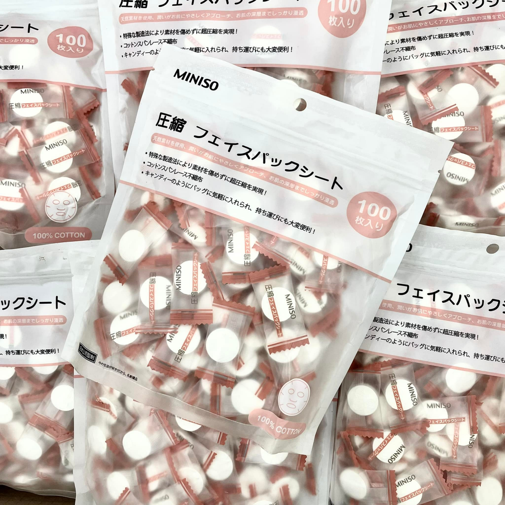 Miniso Compressed Paper Mask Bag of 100 Tablets | Shopee Malaysia