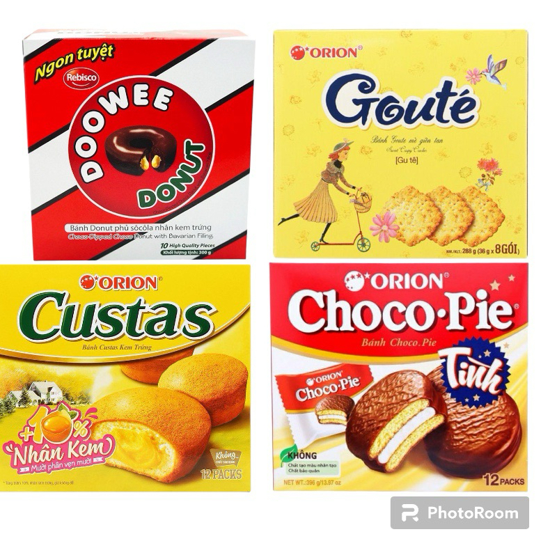 Goute, chocopie, custas, donut box// | Shopee Malaysia