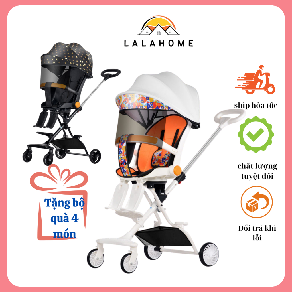 Foldable 2-way 3-position stroller, baby stroller with canopy and gift ...