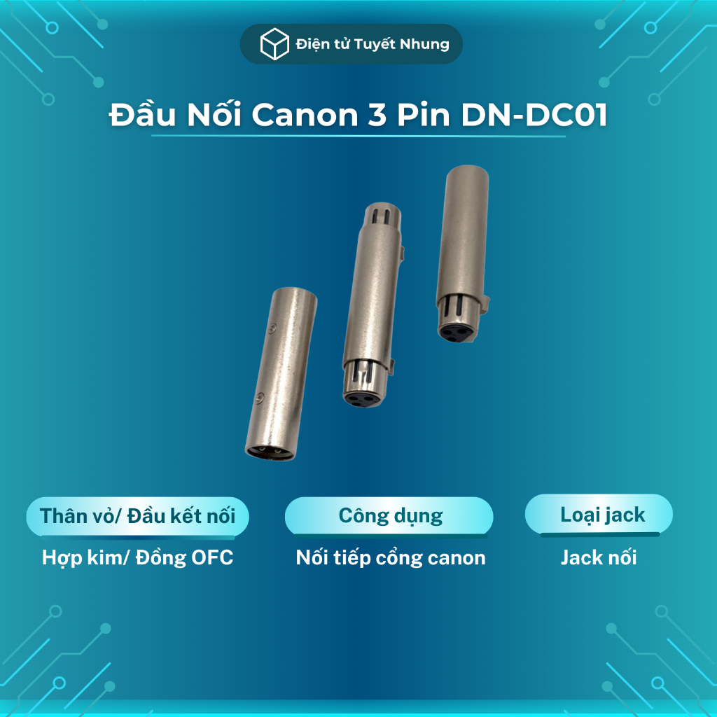 Canon 3 Pin Male/Female/Male Female Connector DN-DC01/ 02/ 03 - High ...