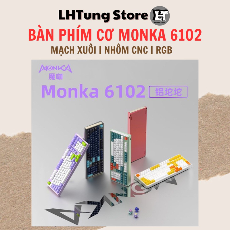 Monka 6102 CNC Aluminum Mechanical Keyboard Down Circuit RGB | Shopee ...
