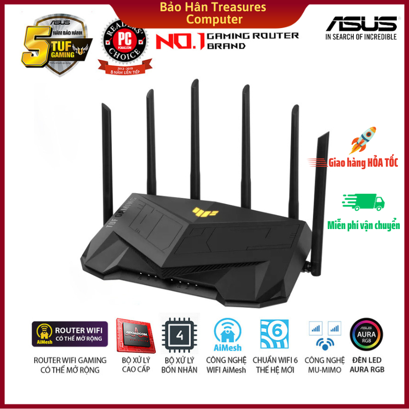 Asus TUF-AX6000 Wifi6 Router Gaming Router Standard AX6000/ 1148+4804 ...