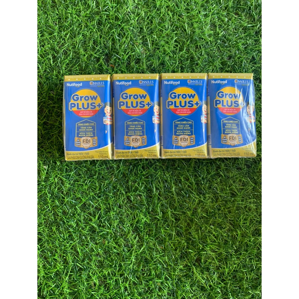 Lot of 4 boxes of ready-to-drink nutritional milk NutiFood Grow Plus+ vanilla box 110ml (healthy ...