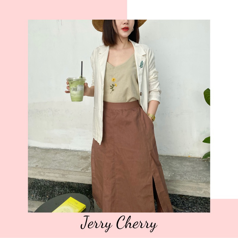Set Of String Shirts Mixed With Skirt And blazer (With Split) | Shopee ...