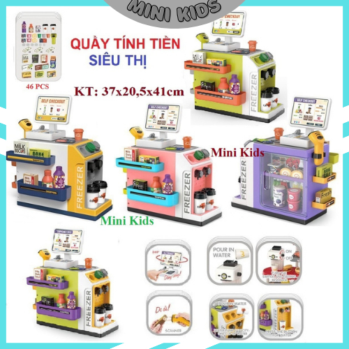 Supermarket checkout counter toy with coffee vending machine with card ...