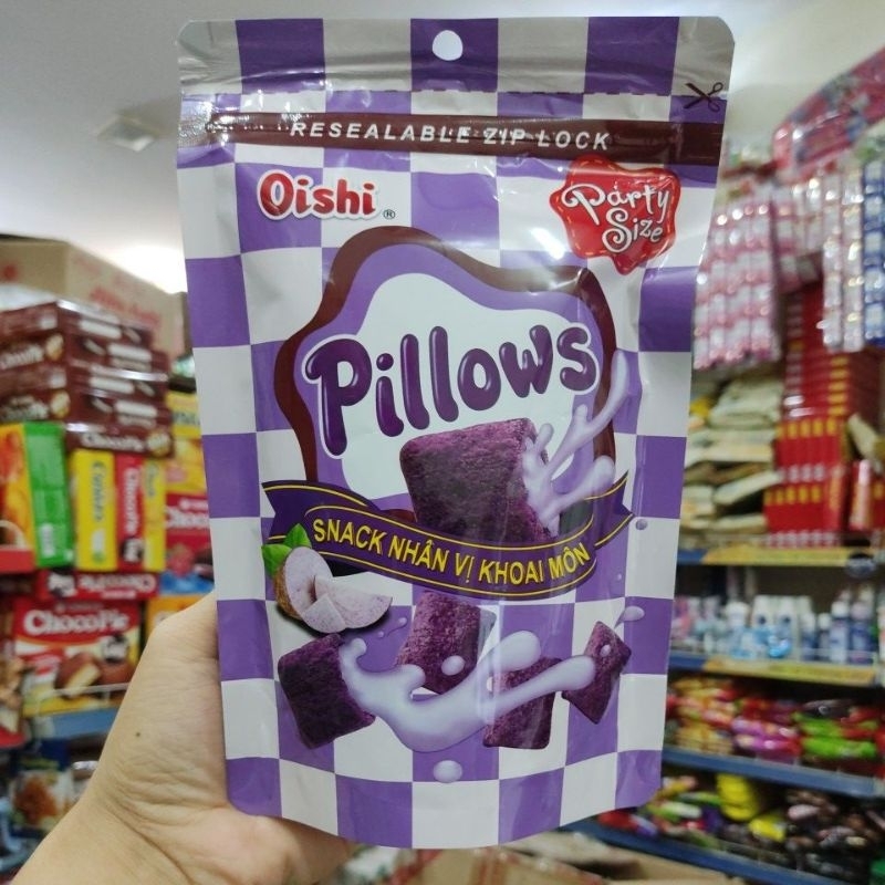 Oishi Snack Pillows Taro Flavor 80g Pack | Shopee Malaysia