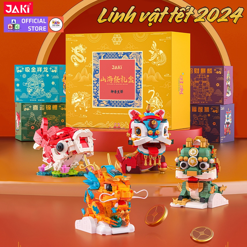 Assembling Toy Mascot Display Model CNY Unicorn, Nghe, Koi Fish Jaki ...