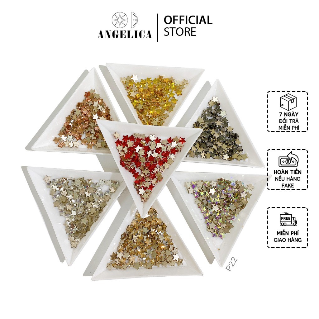Bag of 10 Beautiful Bright Star-Shaped Nail Stones for Decoration ...