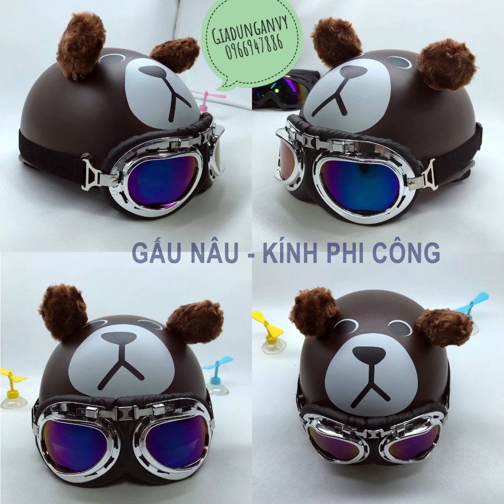 Super HOT 1/2 Half Head Helmet with Pikachu, Doraemon, Brown Bear ...
