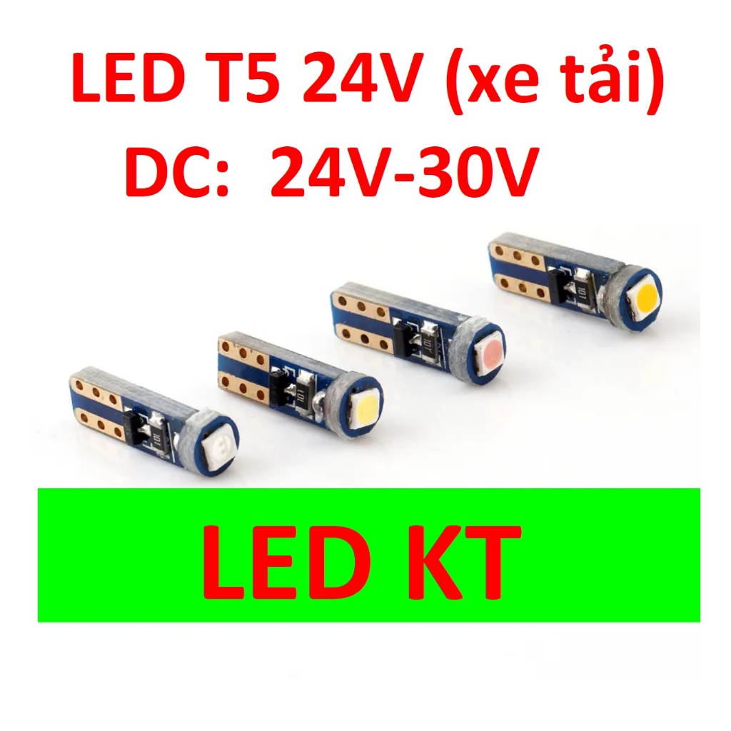 2 T5 DC 24V LED bulbs for trucks mounted on dashboards, speedometer ...