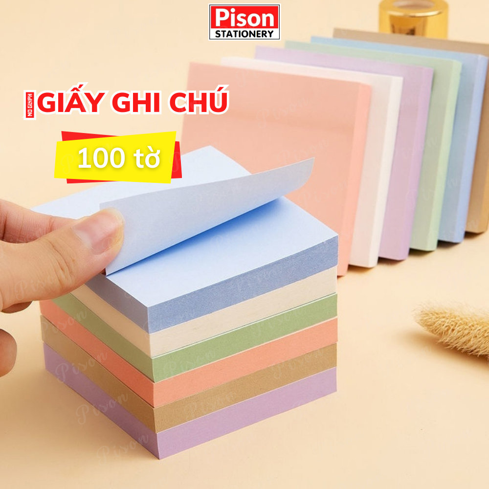 Pison note paper colorful note paper with glue SQUARE MEMORY PAPER 76 ...