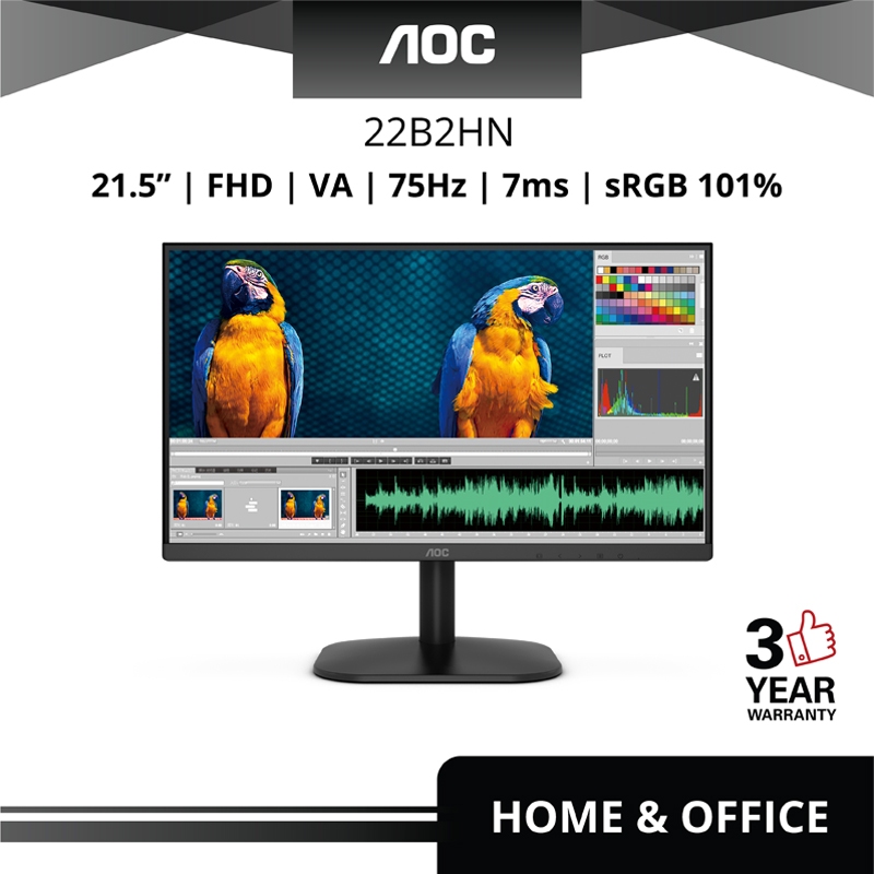 Aoc 22B2HN 21.5” FHD 75Hz Computer Monitor | Shopee Malaysia