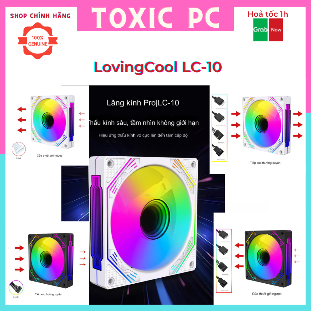 Radiator Fan, Infinity ARGB RGB Led Fan - LovingCool LC-10 forward and ...