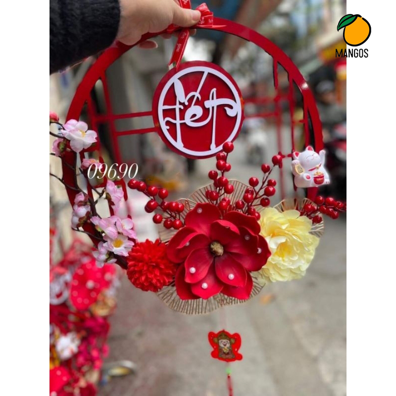 Decorative door frame ring CNY 2024, home and office decor, flower pots ...