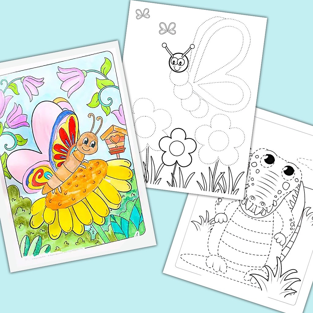 Coloring, Drawing Practice For Children To Develop Comprehension Set Of ...