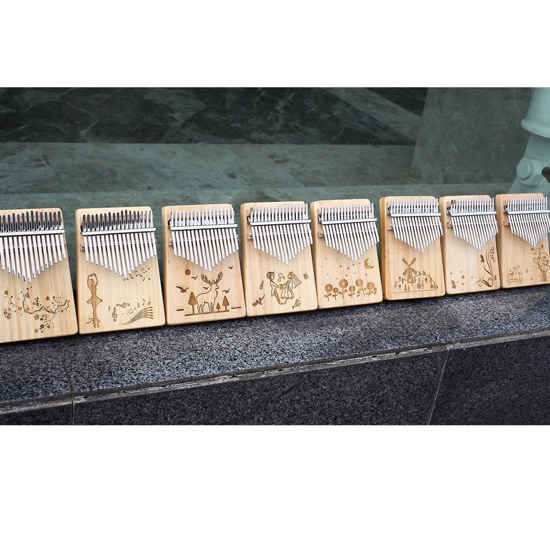 17-key solid wood Kalimba I Cheap Kalimba I Kalimba with Many Patterns ...