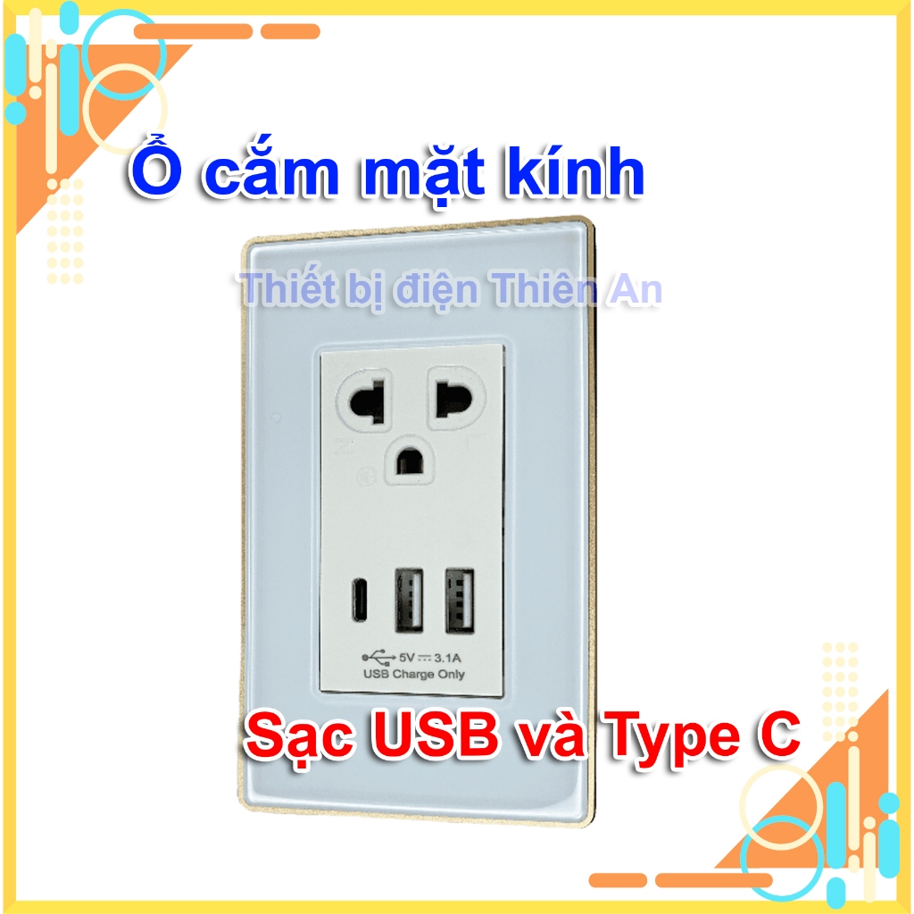 Multi-purpose rectangular wall socket with tempered glass surface and ...