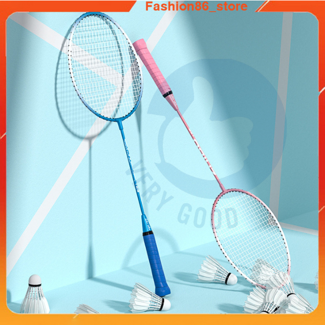 Badminton racket, pre-strung badminton racket set of 2 super light iron ...