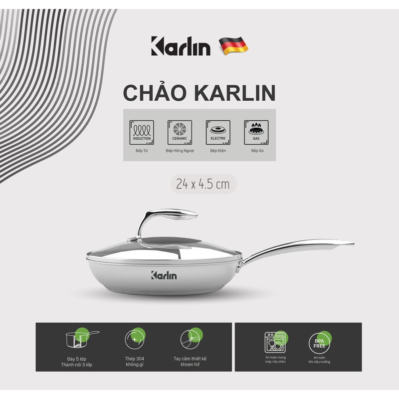 Karlin Stainless Steel Pan 5 Bottom German Brand | Shopee Malaysia